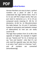 German Numbers | PDF | Lifestyle
