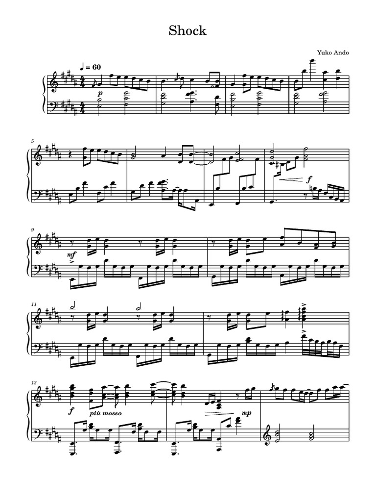 Shock - Piano Sheet Music | PDF