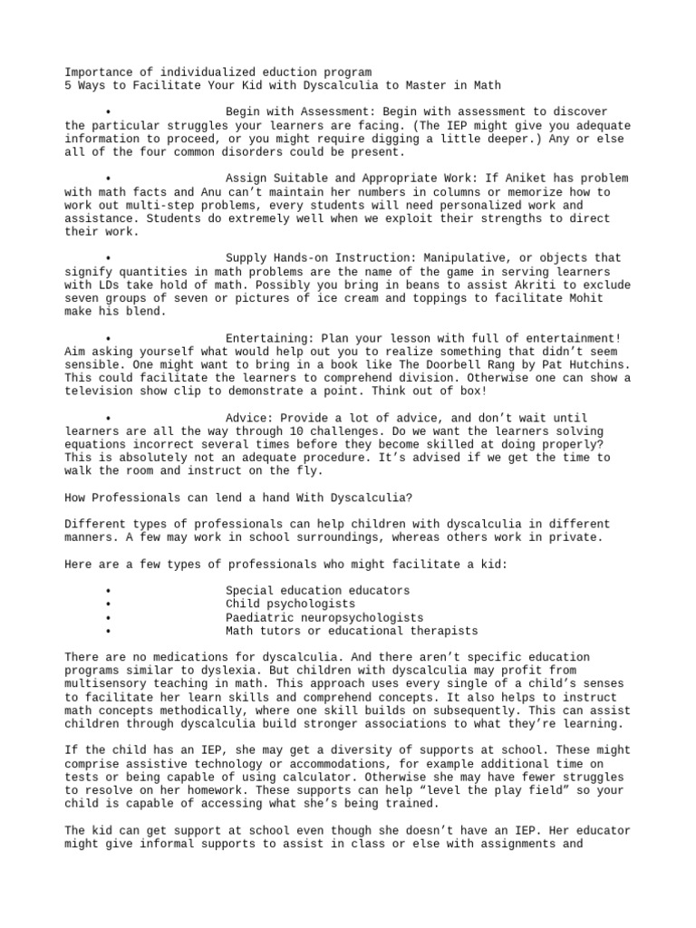 Lep | PDF | Individualized Education Program | Cognitive Science