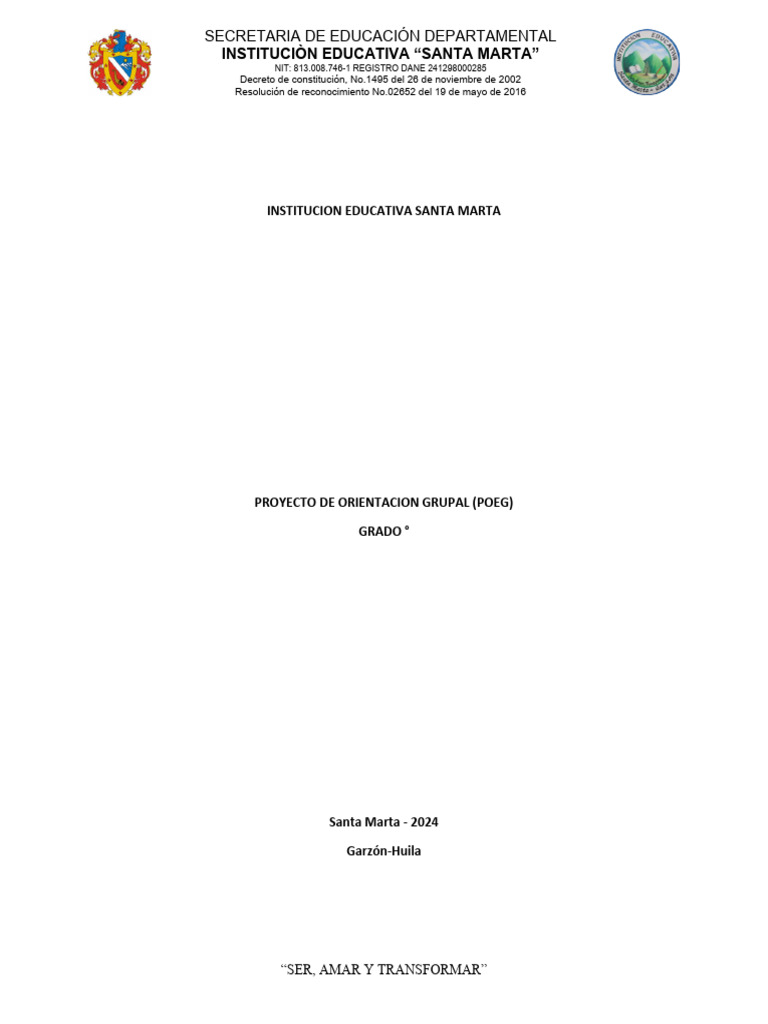 Proyecto de Orientación Grupal POEG 2024 | PDF