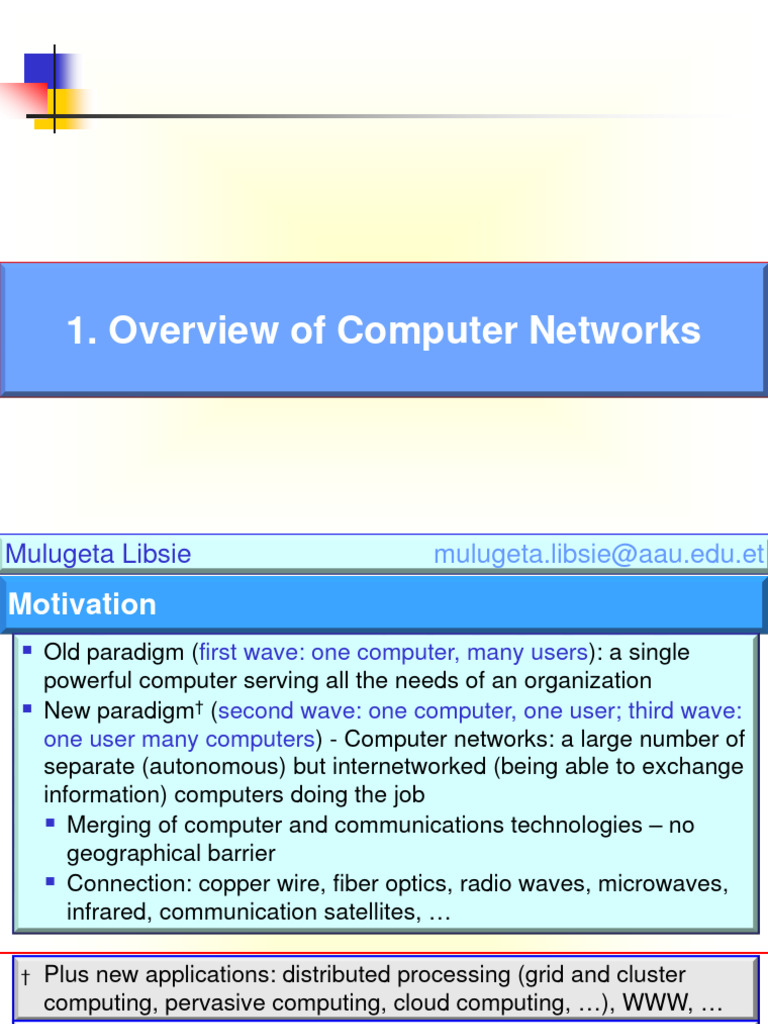 1 - Overview of Computer Networks | Download Free PDF | Computer Network | Internet