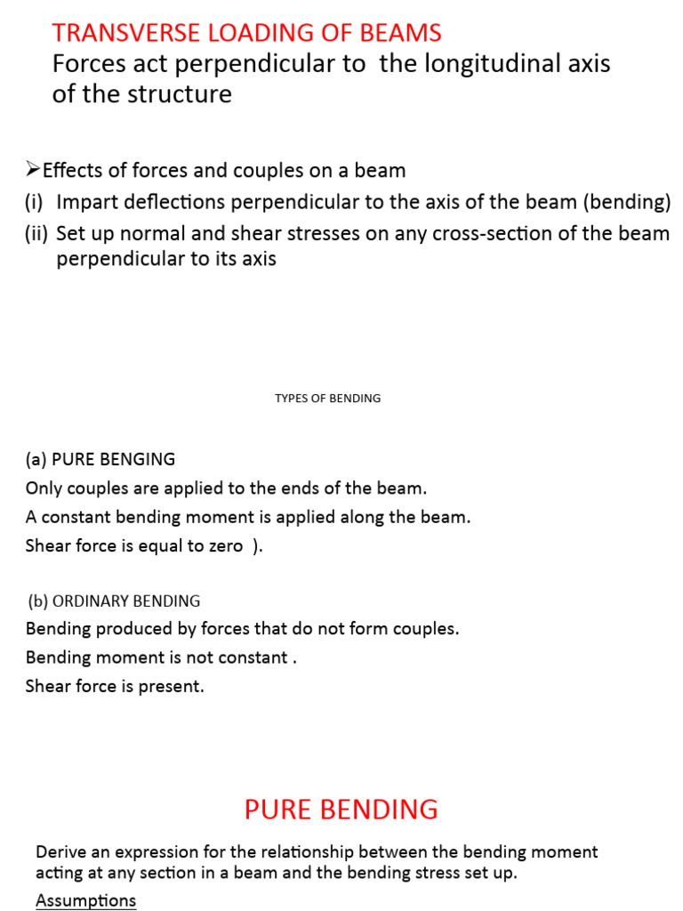 Transverse loading of beams (1) | Download Free PDF | Bending | Beam ...
