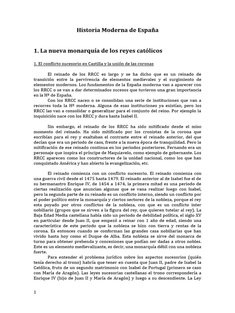La Monarquía de los Reyes Católicos | PDF | Inquisición | Conversión religiosa