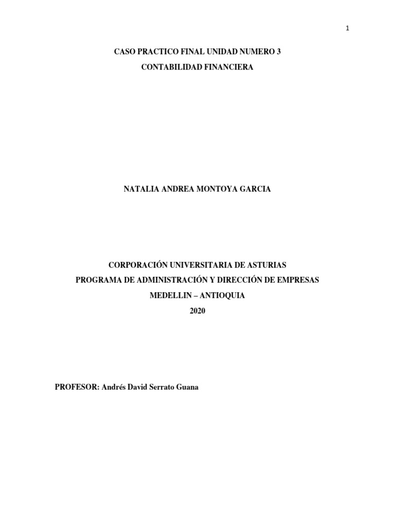 Caso-Practico Unidad N3-Contabilidad | PDF | Contabilidad | Business