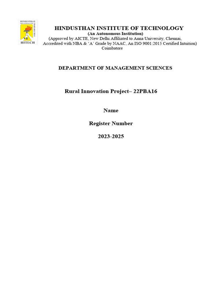 Rural Innovation Project Sandhiya | PDF | Dairy | Agriculture