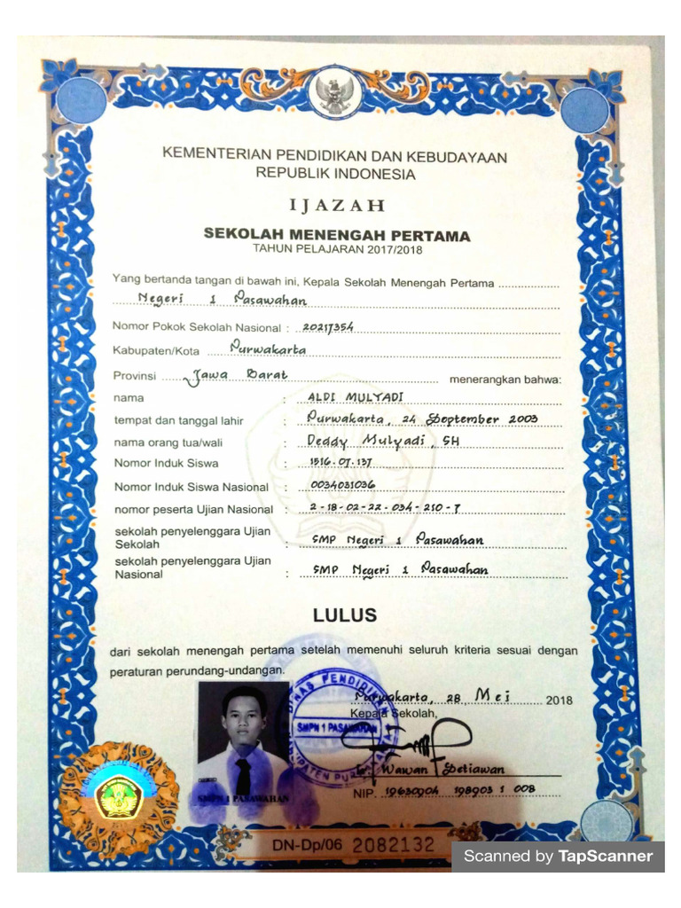 IJASAH SMP 1 (1) | PDF