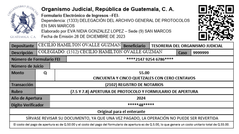 FORMULARIO FEI | PDF