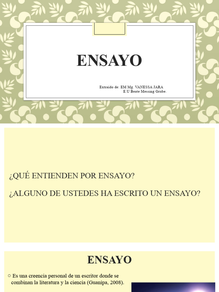 CLASE ENSAYO | Descargar gratis PDF | Ensayos | Evidencia