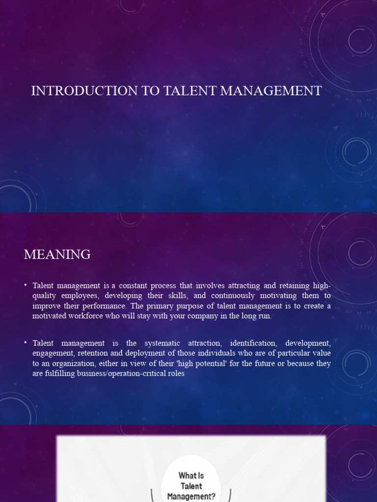 Introduction To Talent Management PPT - 01 | PDF | Talent Management | Knowledge Management