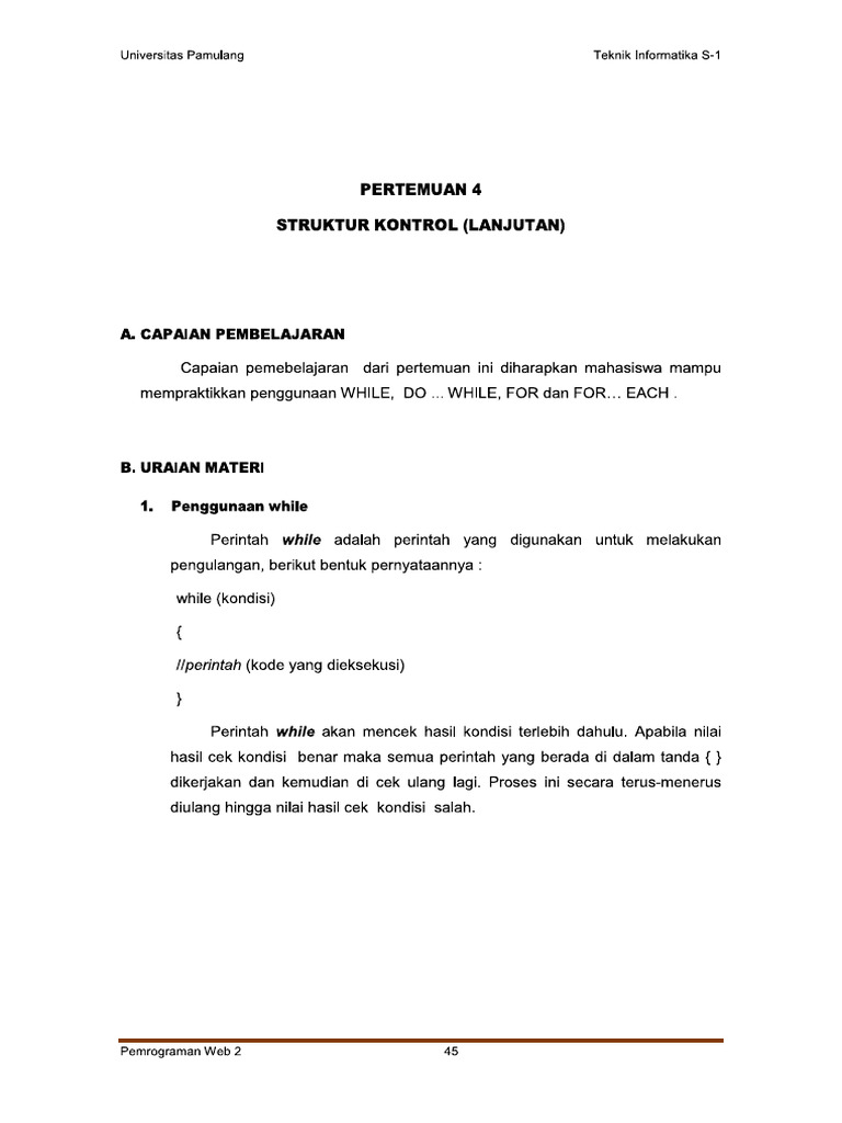 Pertemuan 4 Pemrograman Web 2 | PDF