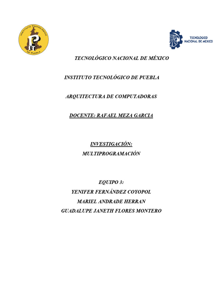 MULTIPROGRAMACIÓN | PDF | Programación | Programa de computadora