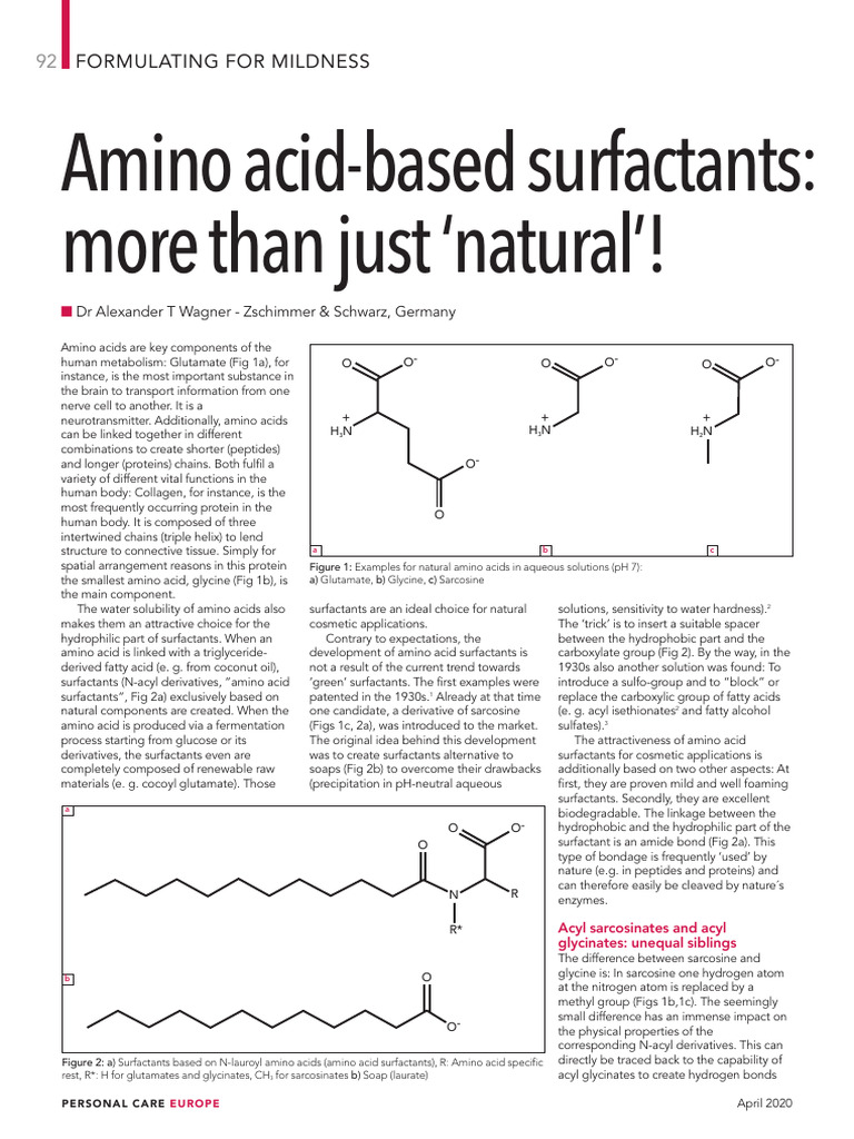 Amino Acid-based Surfactants | Download Free PDF | Surfactant | Amino Acid