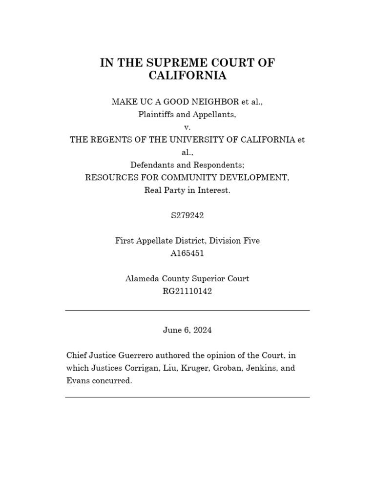 California Supreme Court Opinion - UC Berkeley Student Housing | PDF ...