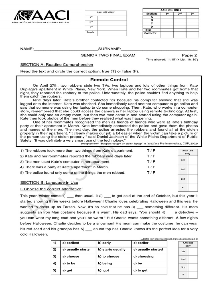 Senior 2 Paper 2 | PDF