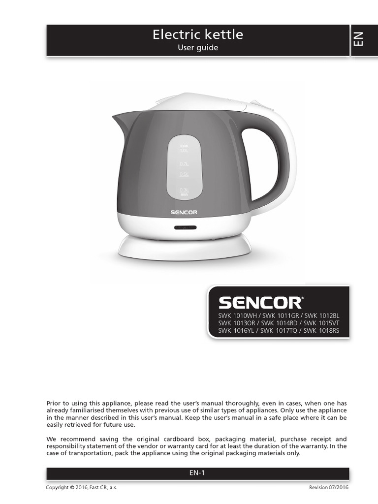 Electrical Kettle Manual | PDF | Waste Management | Waste