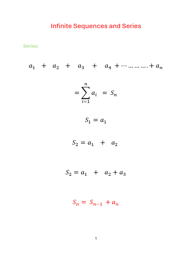Infinite Sequences and Series | PDF
