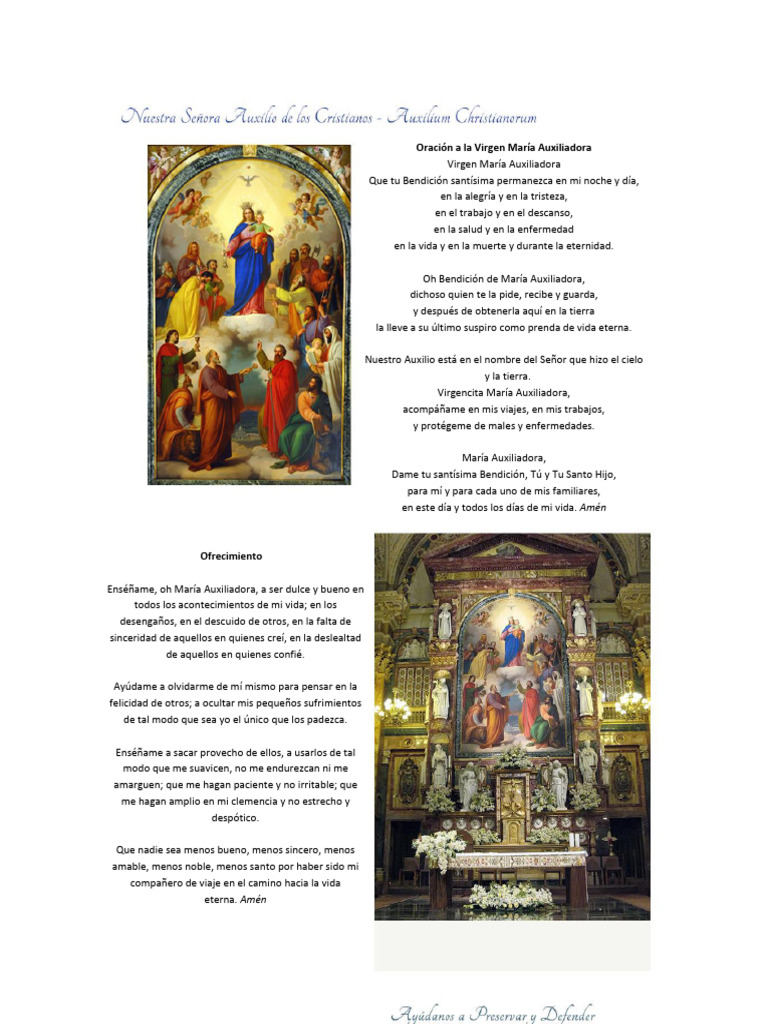 Oración a María Auxiliadora | PDF