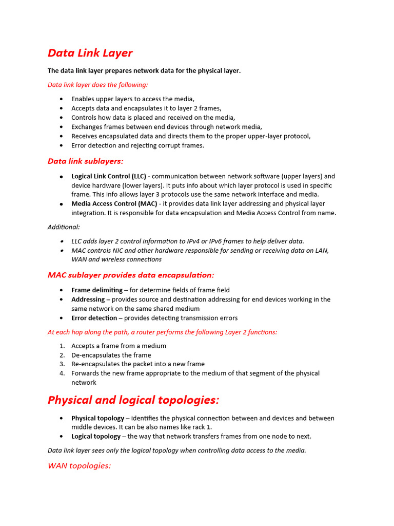 Data Link Layer | PDF | Network Topology | Computer Network