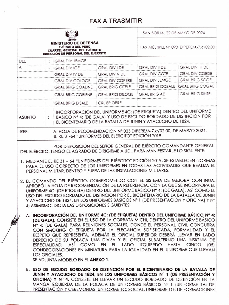 Incorporación Del Uniforme 4C: (De Etiqueta) Dentro Del Uniforme Básico #4: (De Gala) Y Uso de ...