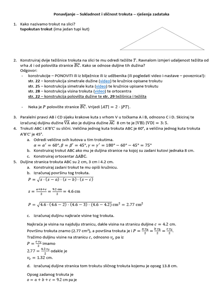 2022 - Trokut - Samostalan Rad - Rješenja | PDF