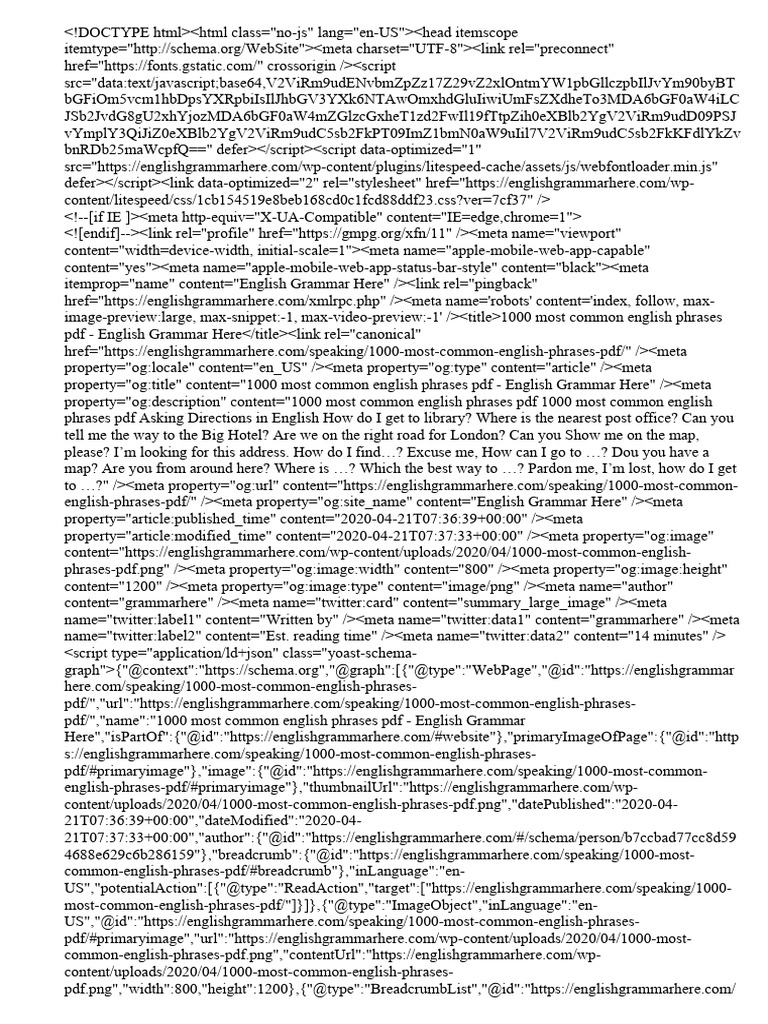 1000 Common English Phrases PDF | PDF