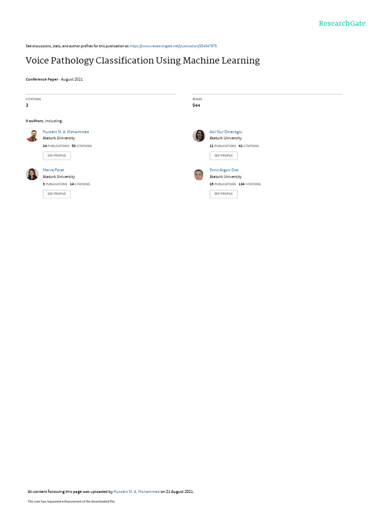 Voice Pathology Classification Using Machine Learning | PDF | Sensitivity And Specificity ...
