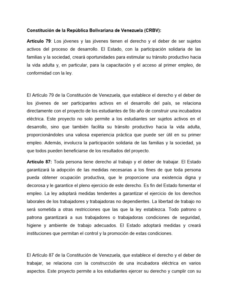 Constitución De La República Bolivariana De Venezuela Pdf Business