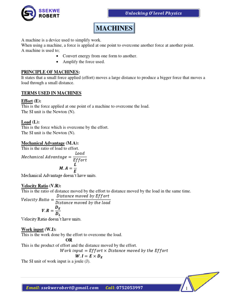 MACHINES Ssekwe 1 | PDF | Lever | Machines