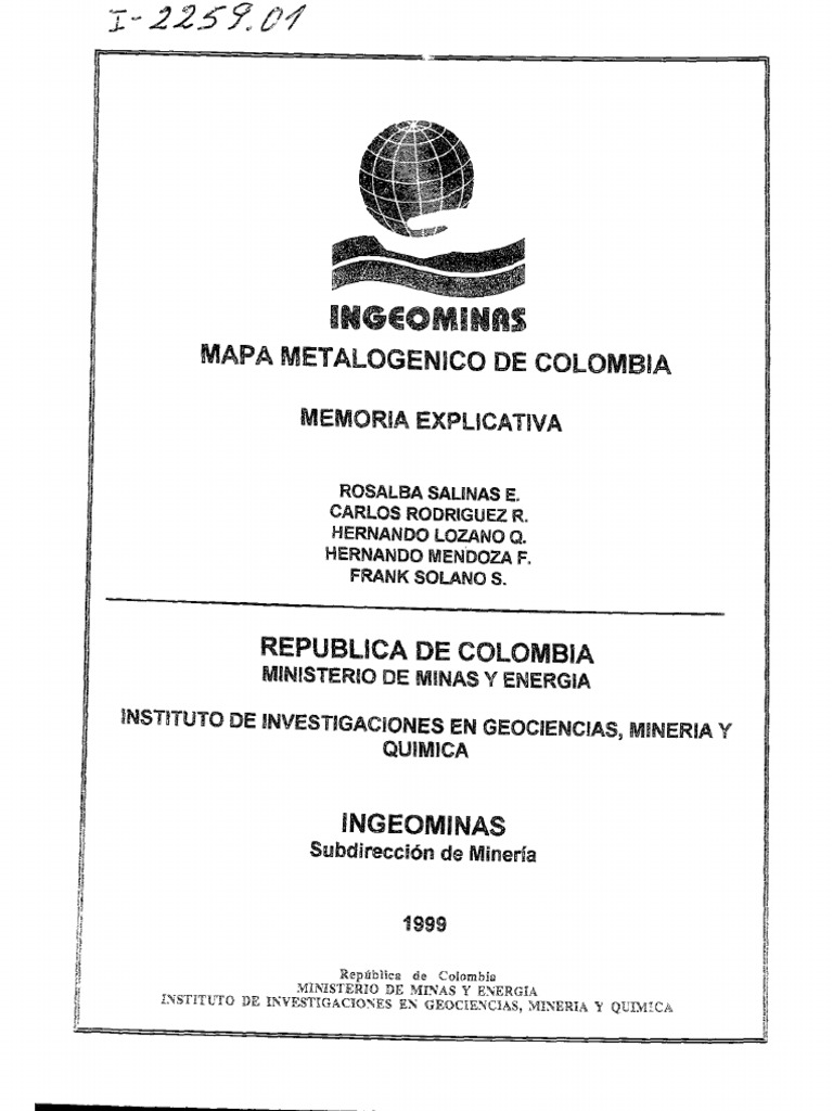 Metalogenia Colombia | PDF