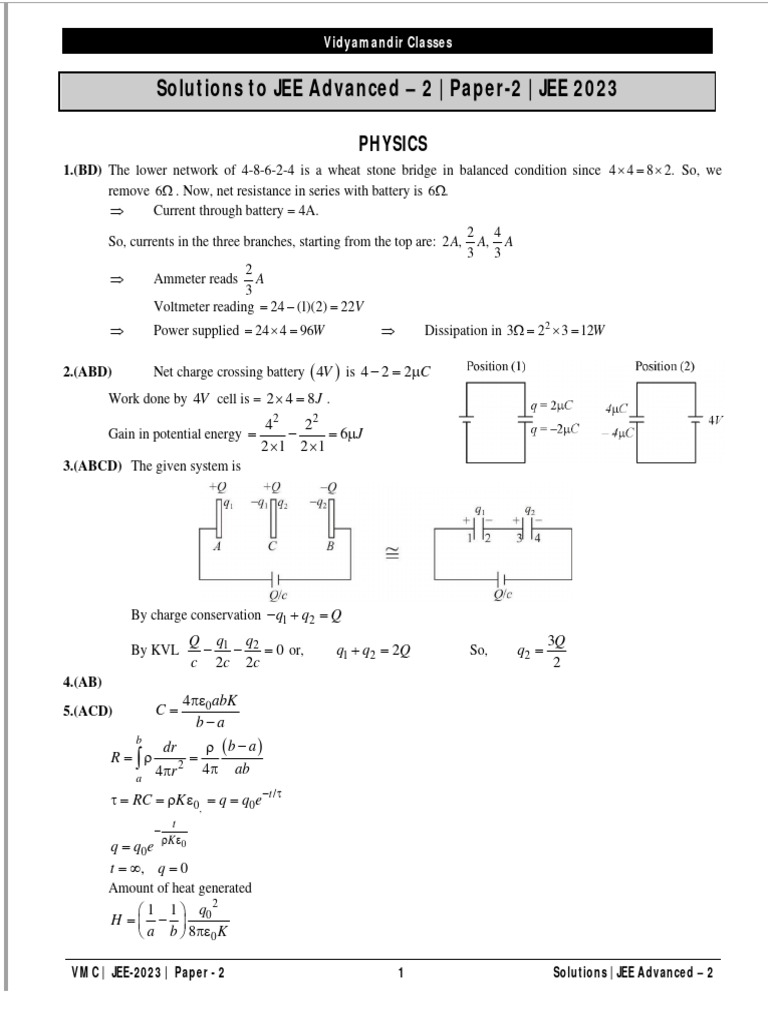 2023-JEE Advanced-2-PAPER-2 - Solutions | Download Free PDF | Chlorine ...