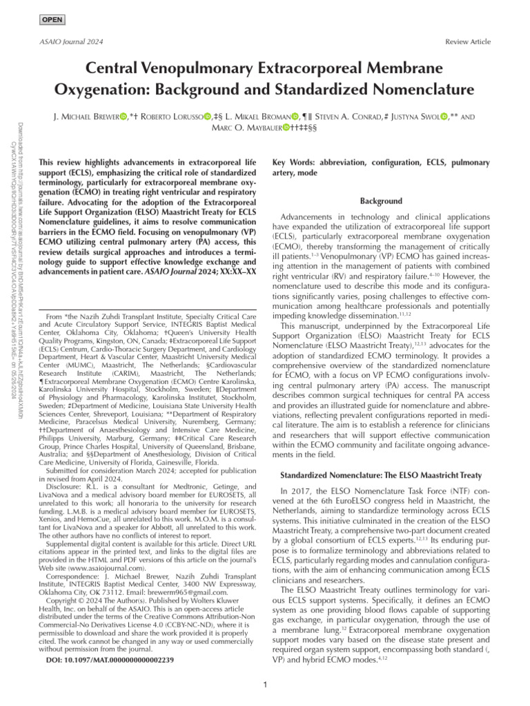 Central Venopulmonary Extracorporeal Membrane.486 | PDF | Vein | Angiology