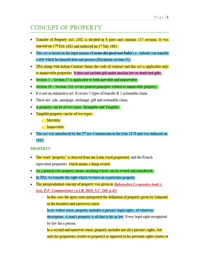 Unit I Topa | PDF | Property | Lease