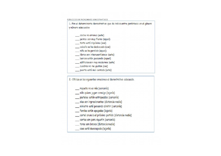 Ejercicios Demostrativos I | PDF Ejercicios Demostrativos I | PDF