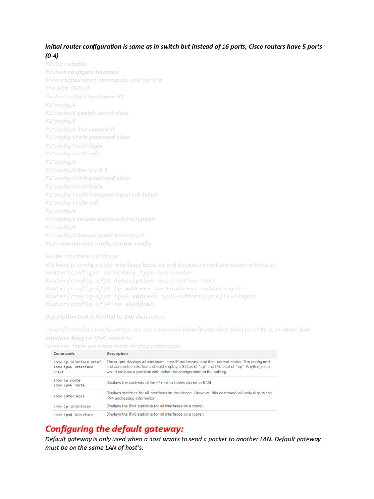 10. Basic Router Configuration | PDF