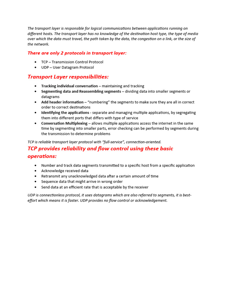 14 Transport Layer Pdf Transmission Control Protocol Port Computer Networking