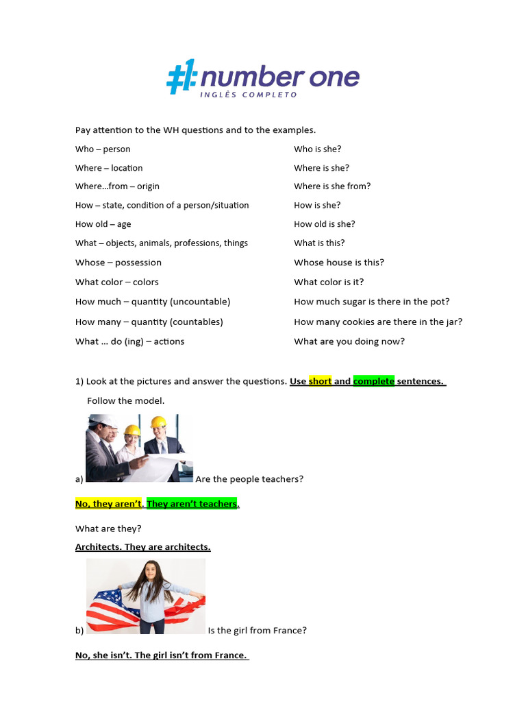 WH Questions - Yes or No and WH Questions | PDF