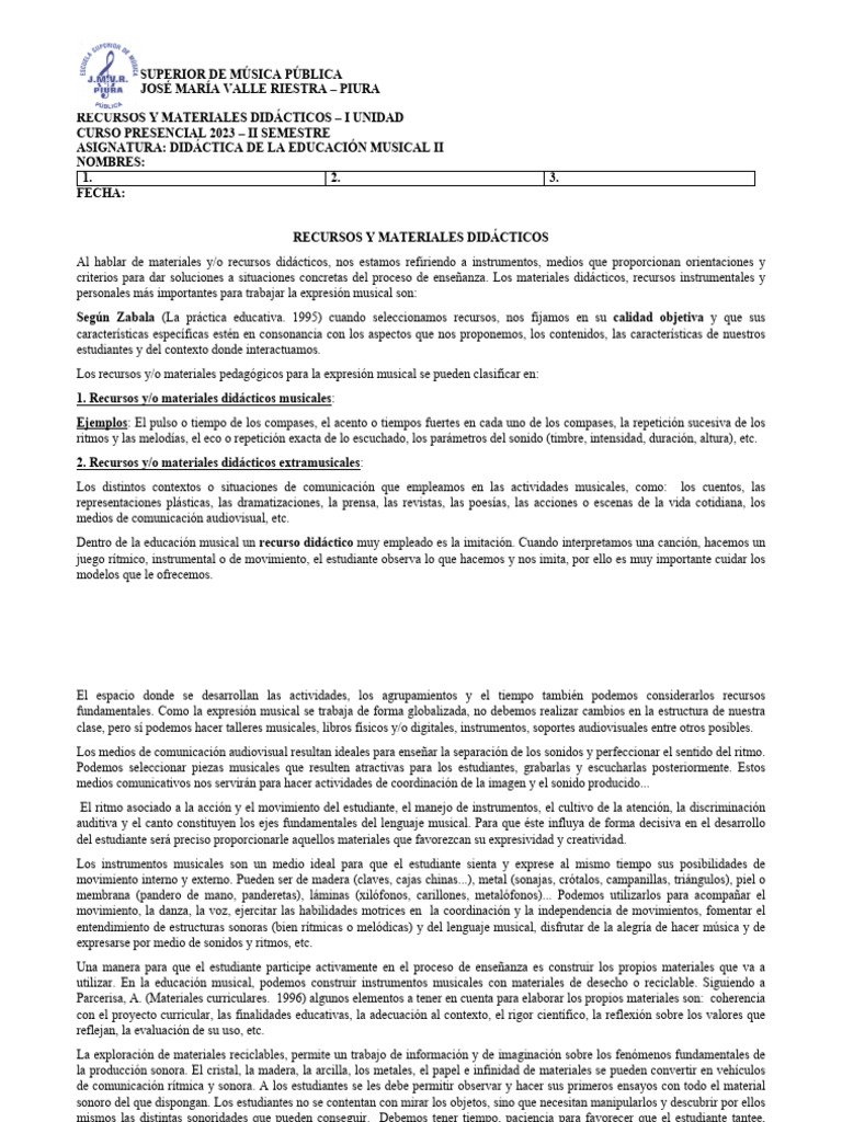 Material Didactico | PDF | Evaluación | Ritmo