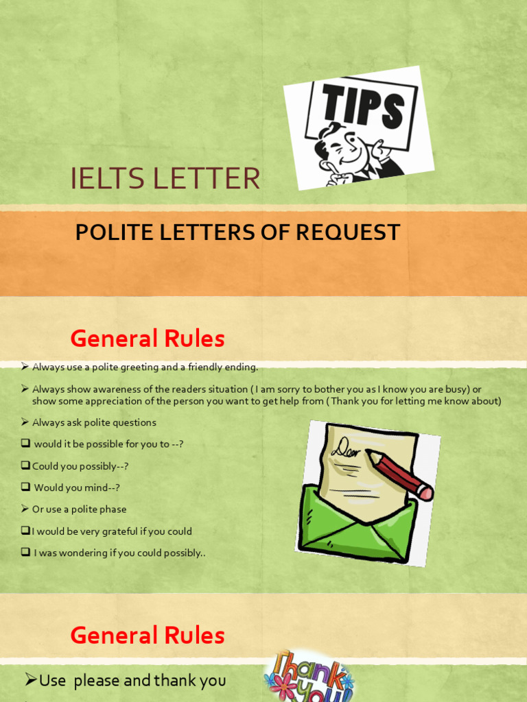 Polite Request Letter Guidelines for IELTS | PDF | Language Arts ...