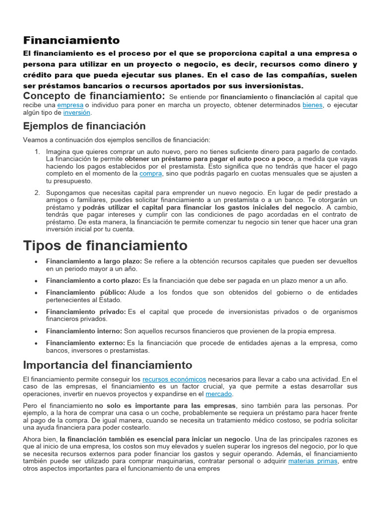 Financiamiento | PDF | Business | Bancos