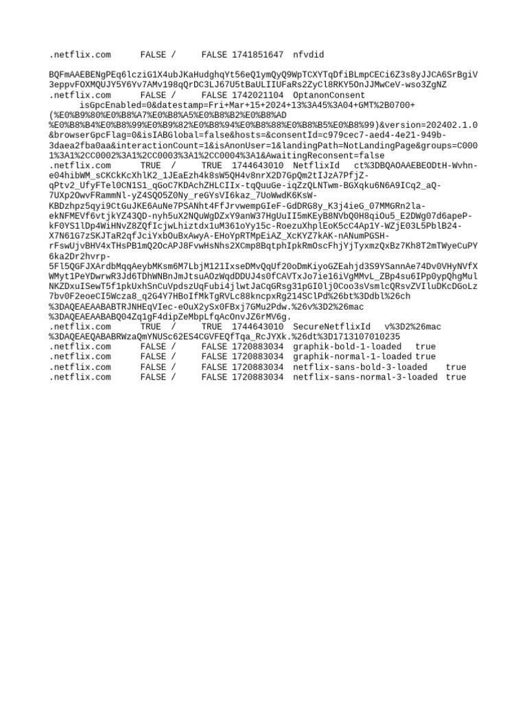 Netflix Cookie and Consent Data | PDF
