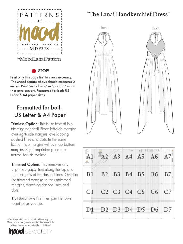 Free Lanai Handkerchief Dress Pattern | PDF | Clothing