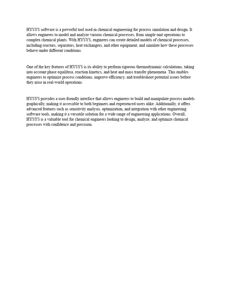 Hysys Simulation | PDF