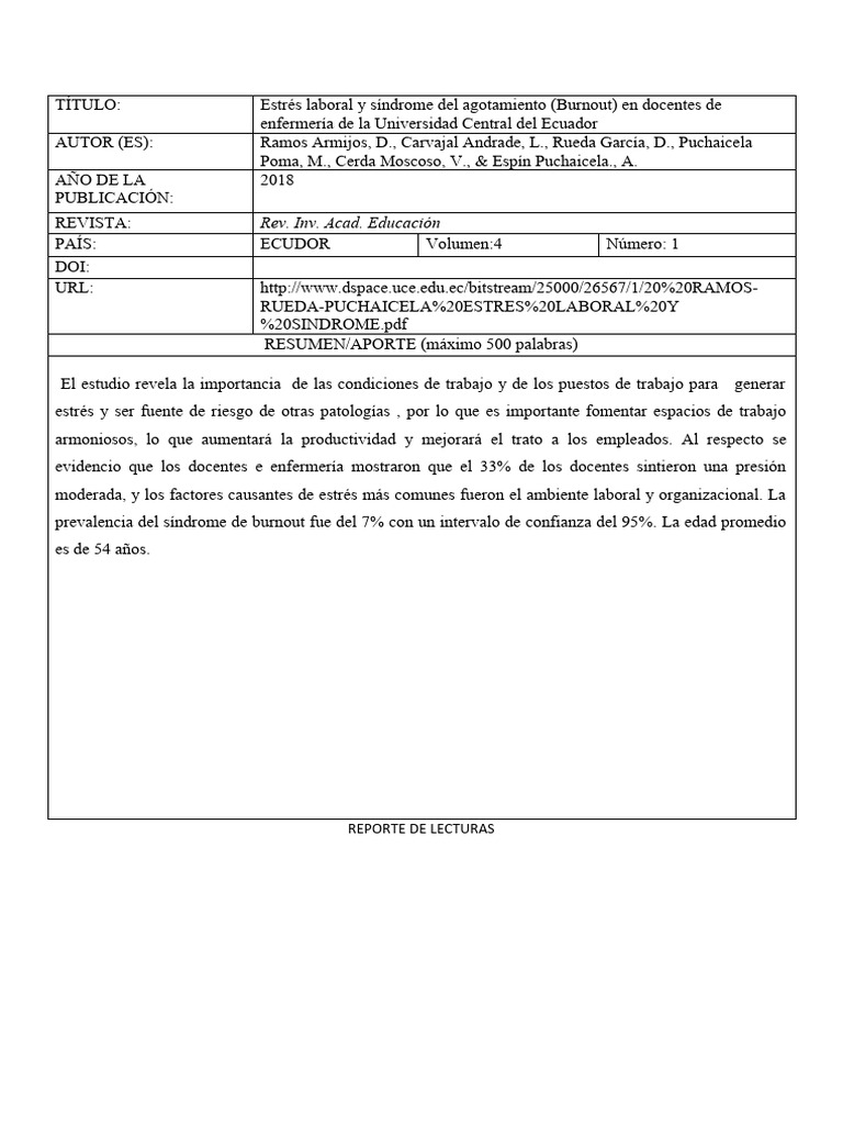 Tarea 4.0 - Reporte de Lecturas Completo - Formación Para La Investigación | Descargar gratis ...