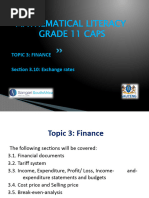 Maths Lit Spring Exchange Rates Manual | PDF | Exchange Rate | Currency