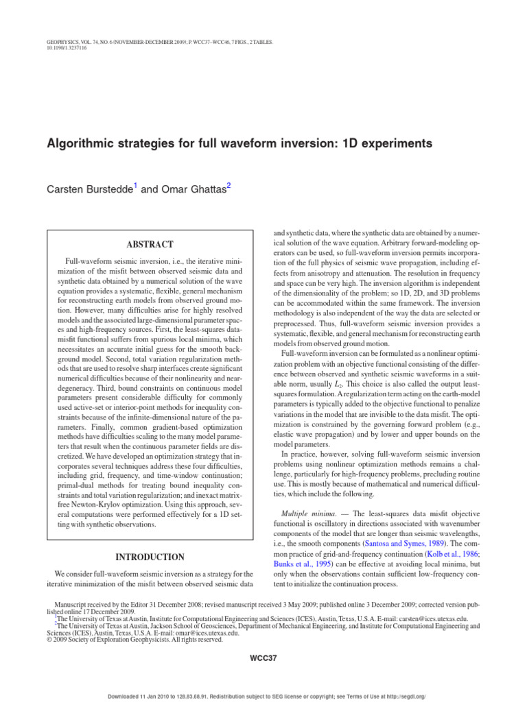 BursteddeGhattas09 | Download Free PDF | Inverse Problem | Mathematical Optimization