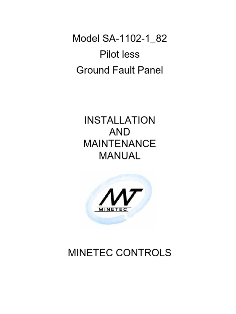 Pilotless Ground Fault Panel Manual | PDF | Electricity | Electrical ...