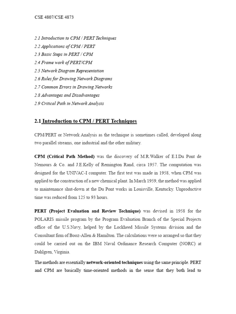 Pert and Cpm_edited | PDF | Project Management