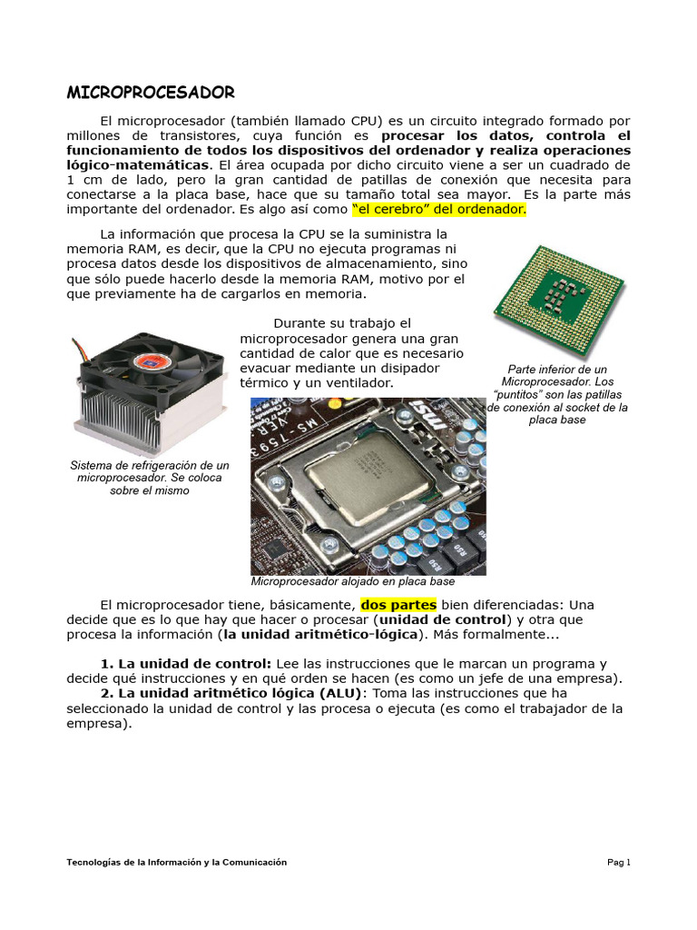 08 - El Microprocesador | PDF | Microprocesador | Hertz