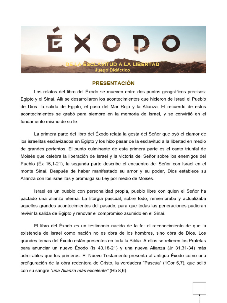 LIBRO DEL EXODO presentación | Descargar gratis PDF | Libro del éxodo ...