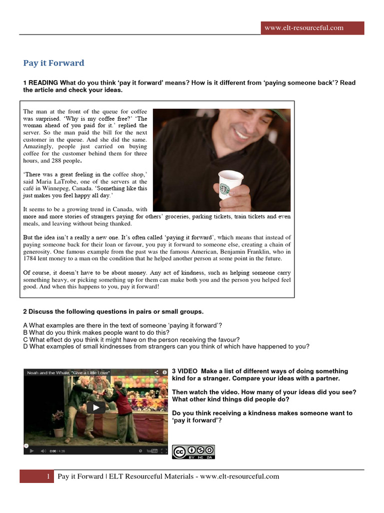 Pay It Forward: Acts of Kindness Guide | PDF | Creative Commons License